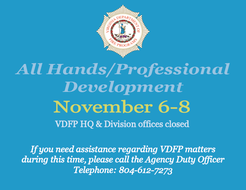 VDFP All Hands 2018 - Closing Signage - Virginia Department of Fire ...