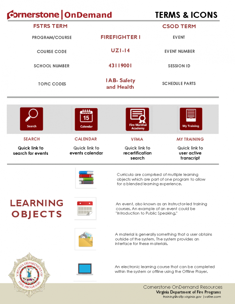 CSOD Page - Virginia Department of Fire Programs